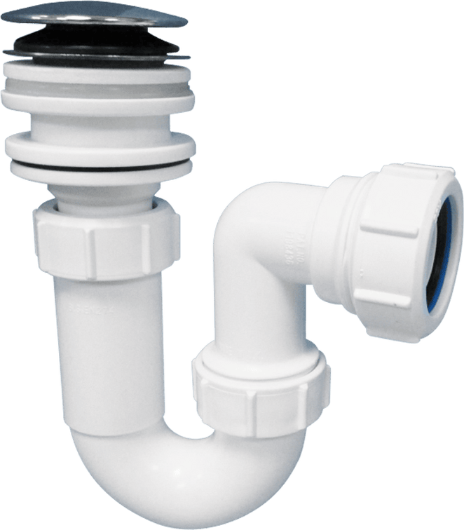 McAlpine All in One Fast Fix Basin Clicker Waste with Tubular Trap - B ...