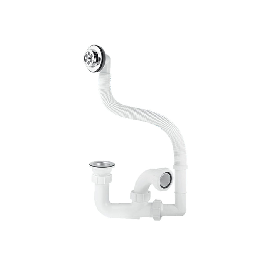 McAlpine 1.5" Bath Trap with Centre Pin Waste and Flexible Overflow (7 ...