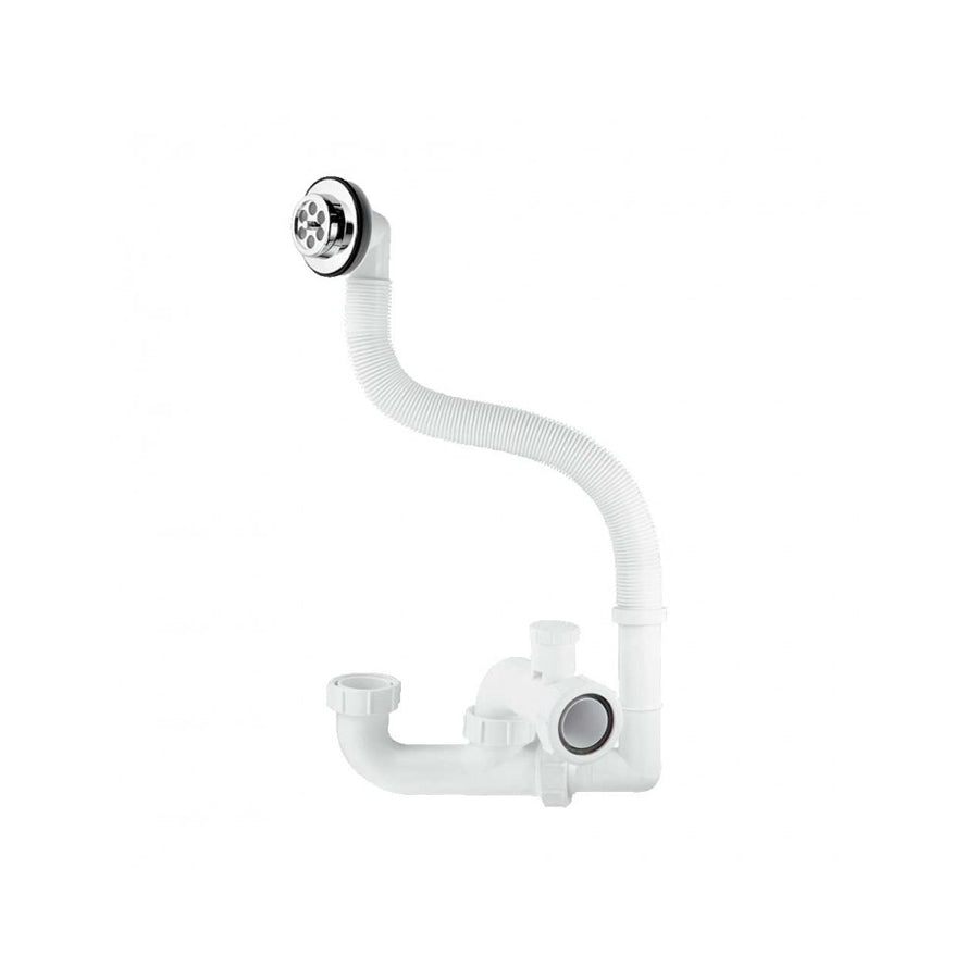 McAlpine 1.5" Anti-Syphon Bath Trap with Flexible Overflow (50mm Water ...