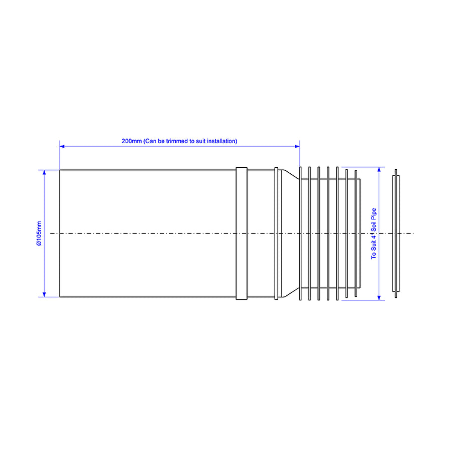 McAlpine 4" Straight Rigid MACFIT Pan Connector Extension - MAC-EXTA ...