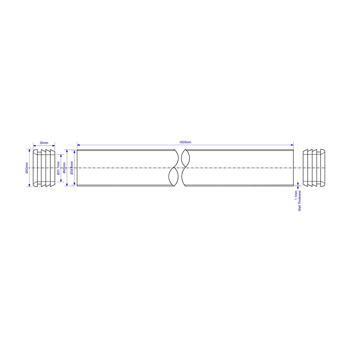 McAlpine 42mm CP Brass 1m Waste Pipe - PIPE42-1000-CB — The Bathroom ...