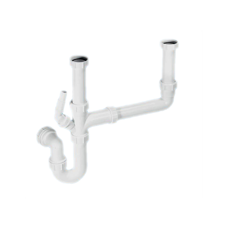 McAlpine 1.5" Double Bowl Sink Kit - 2 Nozzle (75mm Water Trap) - SK2A ...
