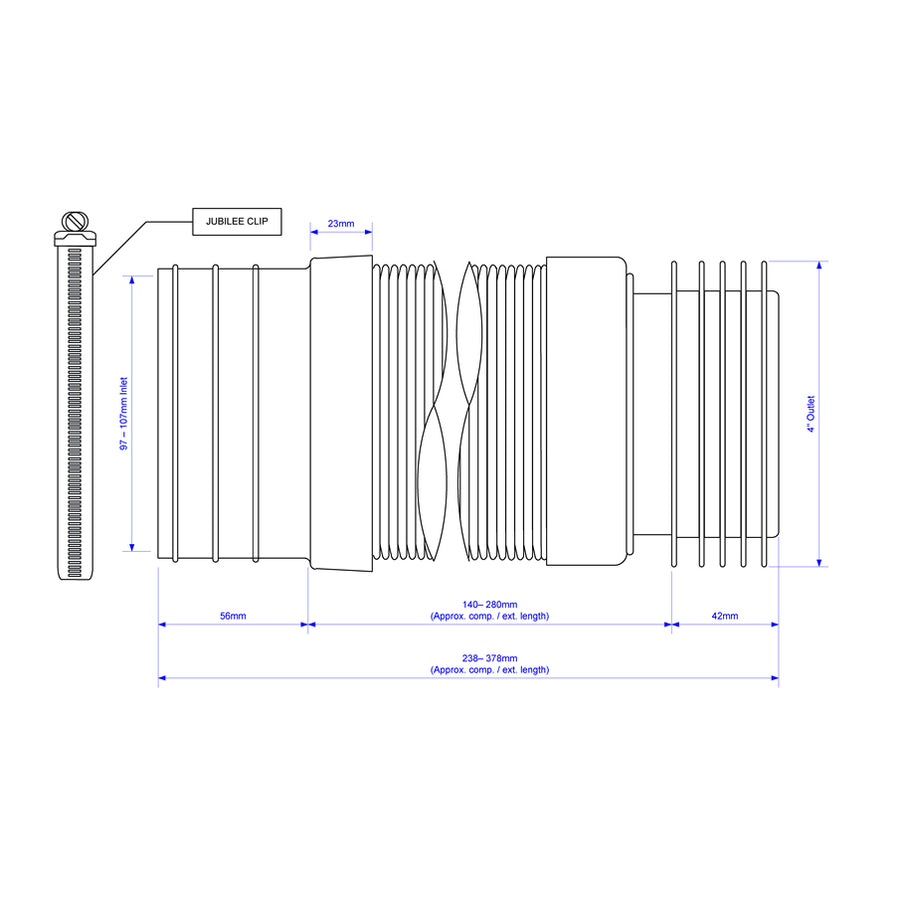 McAlpine 4" Back to Wall Pan Connector 150-300mm - WC-F21R — The ...