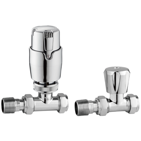 Chrome Straight TRV Twin Pack - TIS0080 — The Bathroom Accessory Company