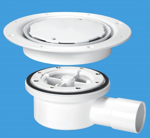McAlpine Two-Piece Valve Shower Gully for Sheet Flooring - VSG52WH ...